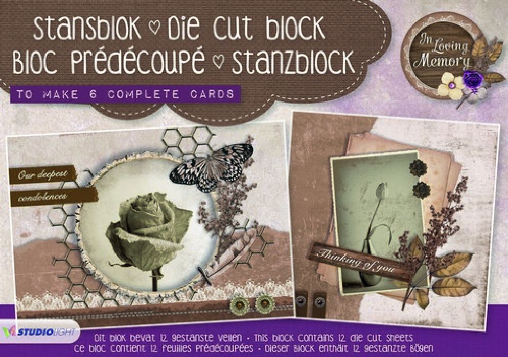 Studio Light Die cut blocs A5 12 vel Loving Memory A5STANSBLOKSL02